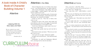 A Child's Book of Character Building, Volume 1 - The Curriculum Choice