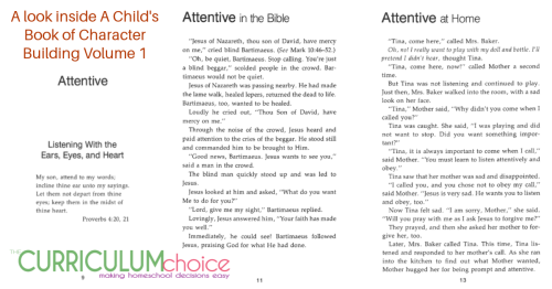A Child's Book of Character Building, Volume 1 - The Curriculum Choice