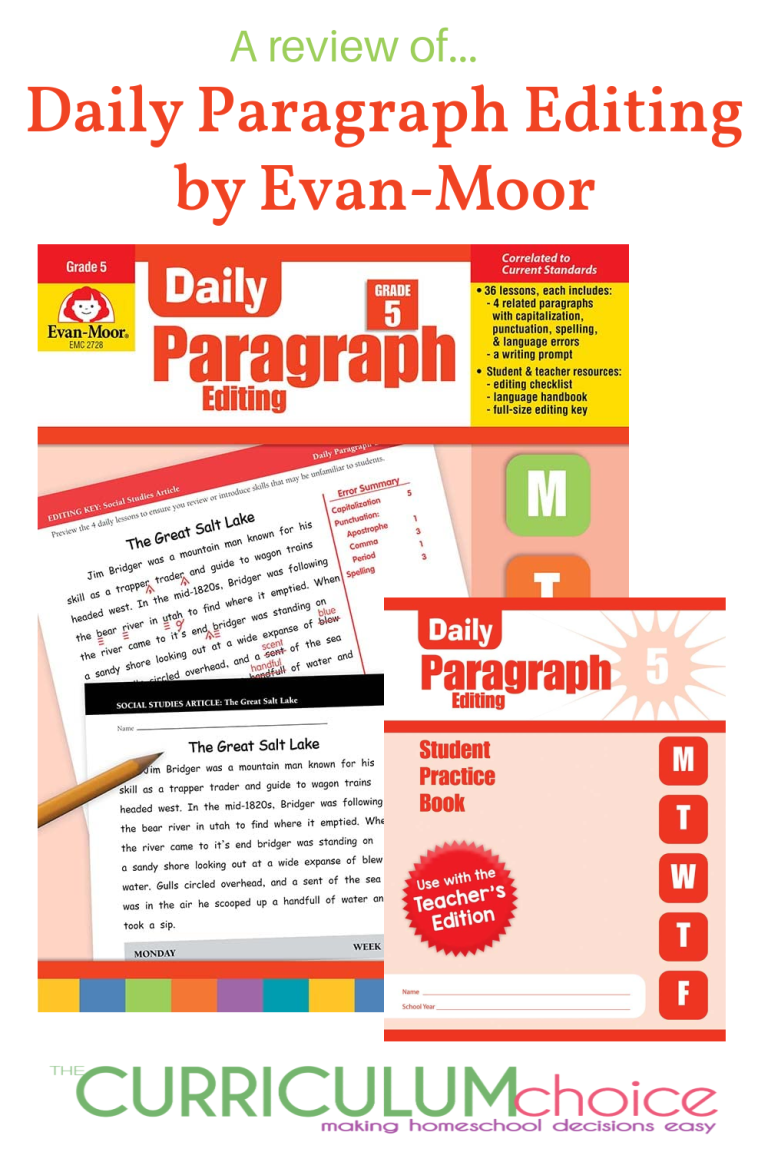 A review of Daily Paragraph Editing by Evan-Moor - The Curriculum Choice