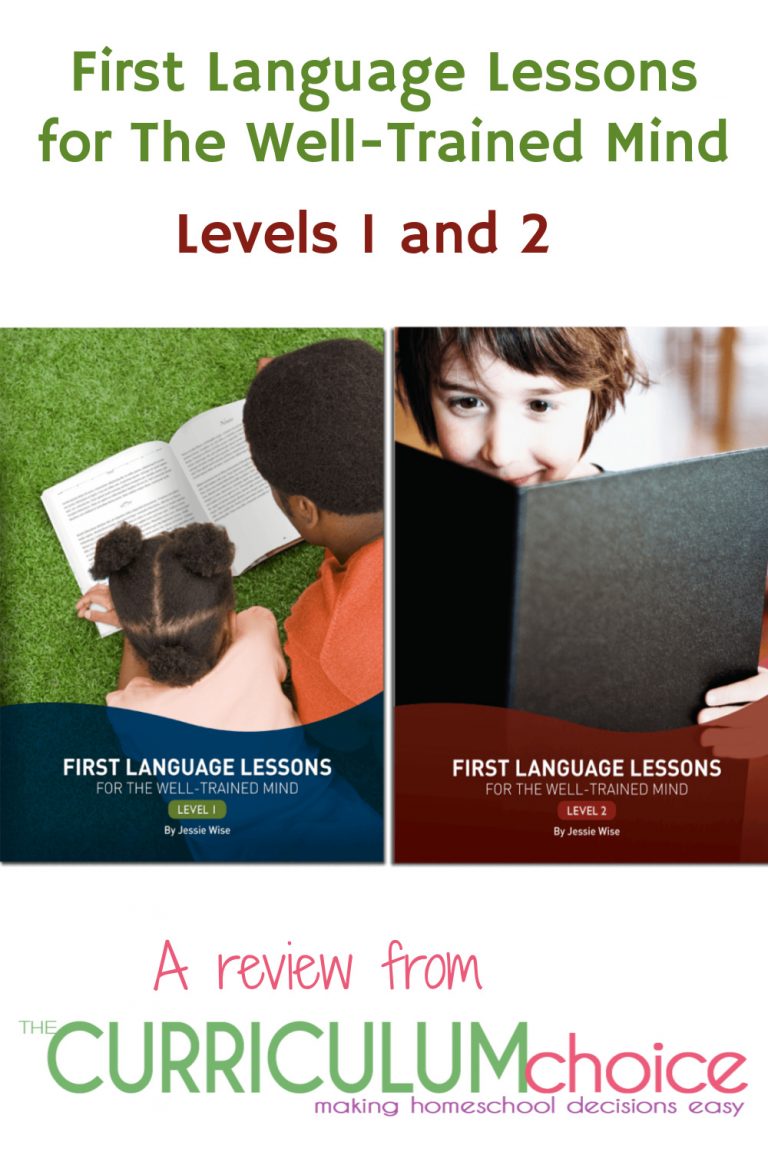 First Language Lessons For The Well Trained Mind Levels 1 And 2 The