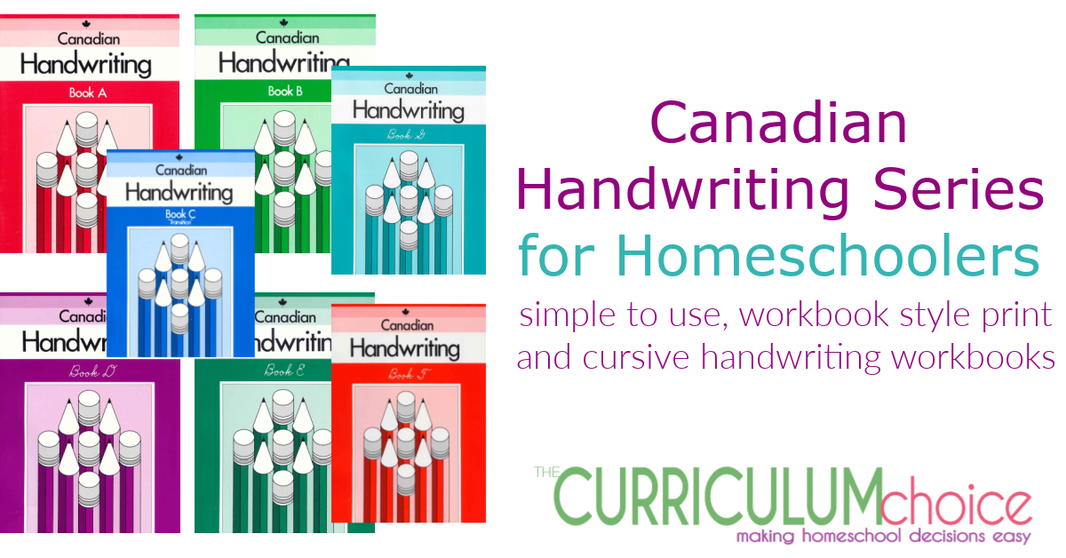 Canadian Handwriting Series for Homeschoolers - The Curriculum Choice