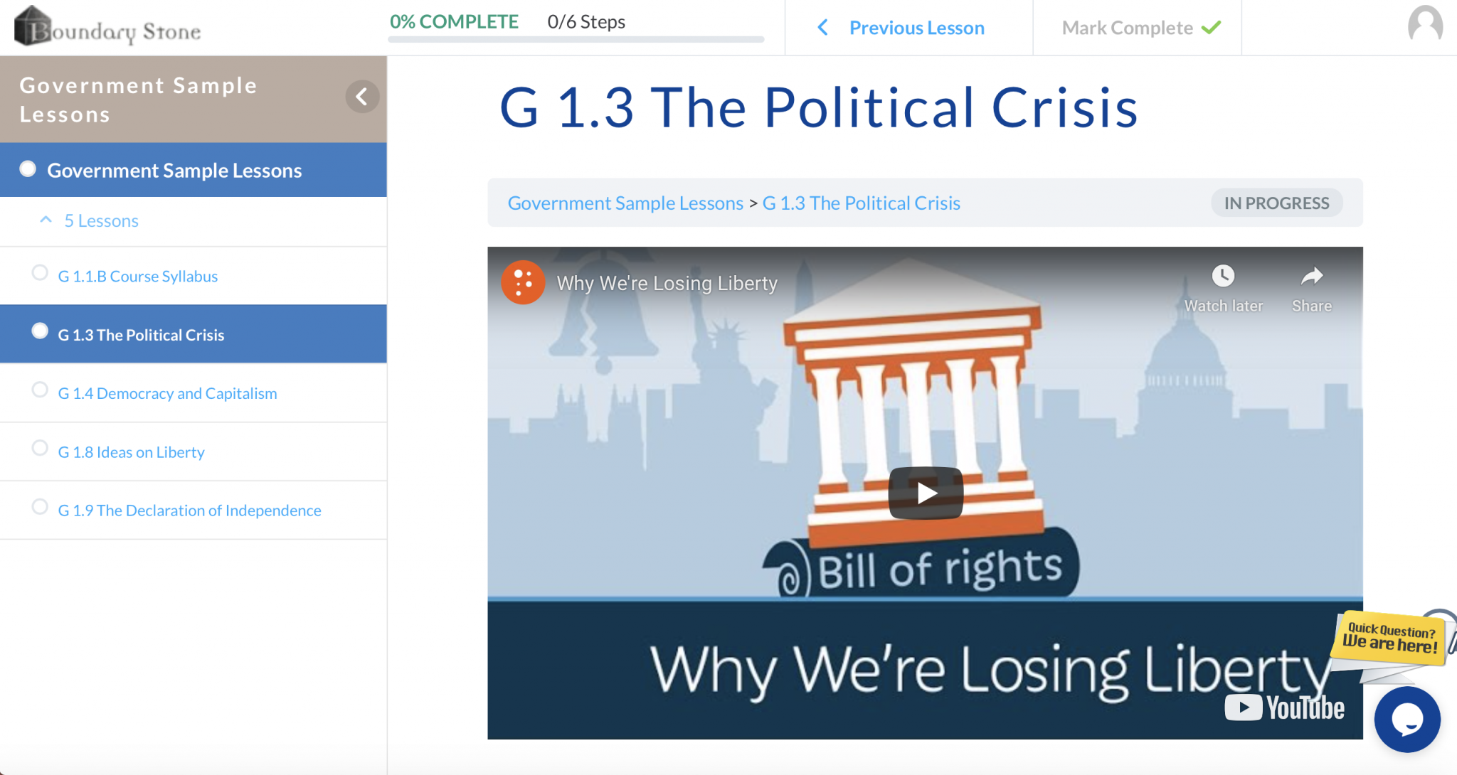 Introducing Boundary Stone: Self-Paced American Government Curriculum ...