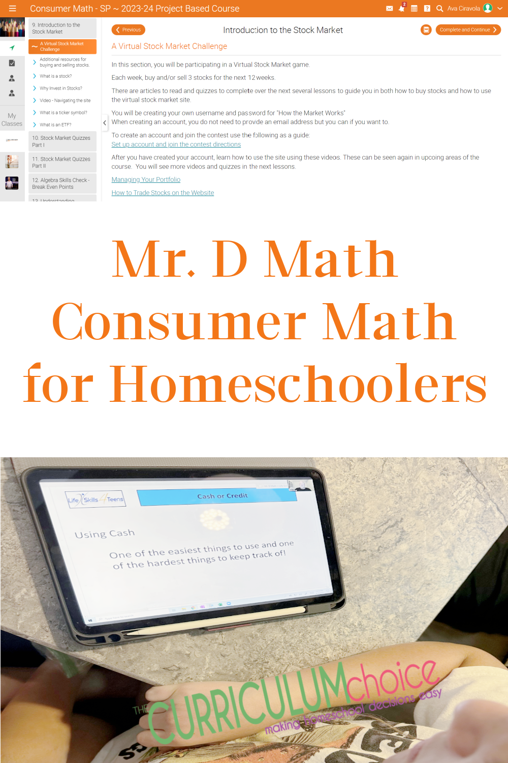 Mr. D Math Consumer Math for Homeschoolers - The Curriculum Choice