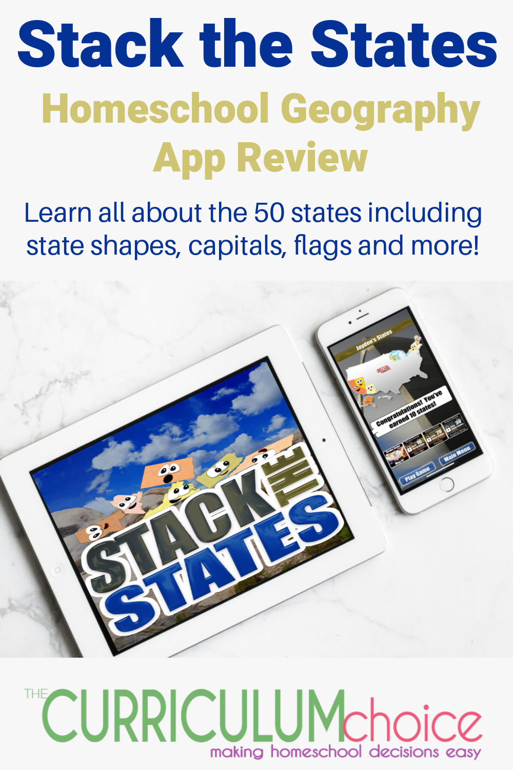 Stack the States Homeschool Geography App Review - The Curriculum Choice