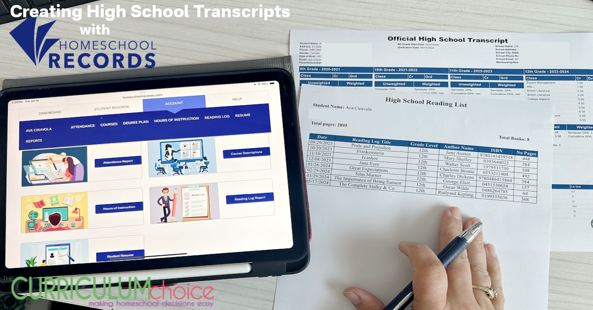 Creating High School Transcripts with Homeschool Records - The ...