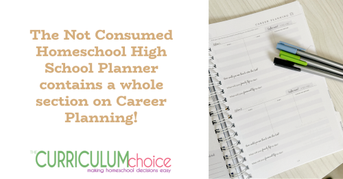 Not Consumed Student Homeschool Planners - The Curriculum Choice