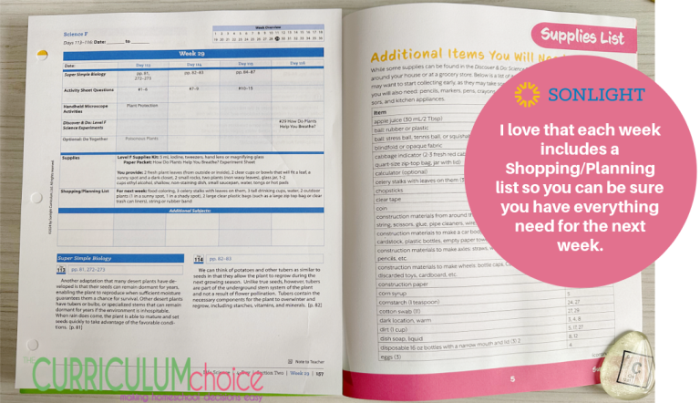 Homeschool Science Scheduling with Sonlight Science - The Curriculum Choice